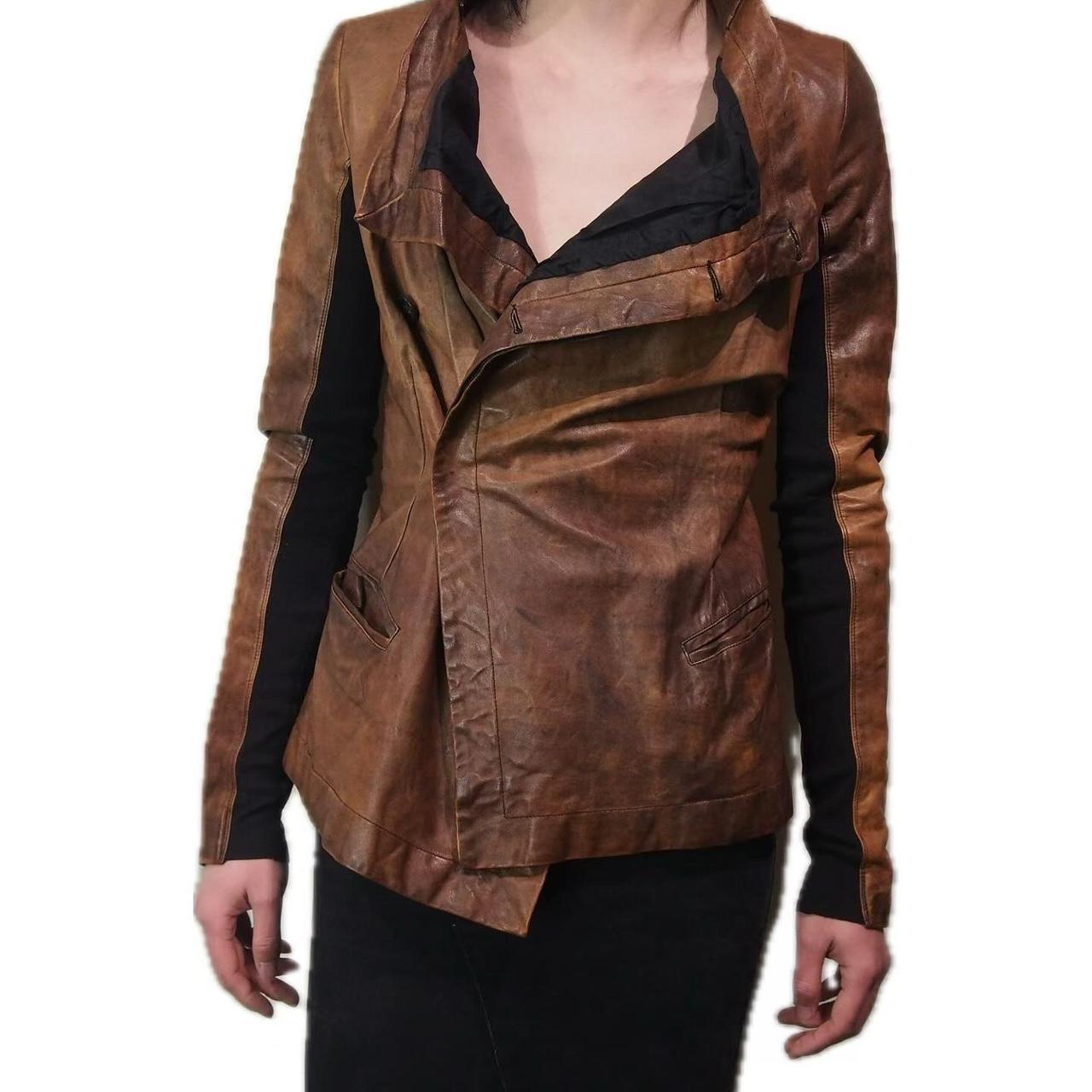 Rick Owens Rare Leather Jacket size：42 leather... | Depop