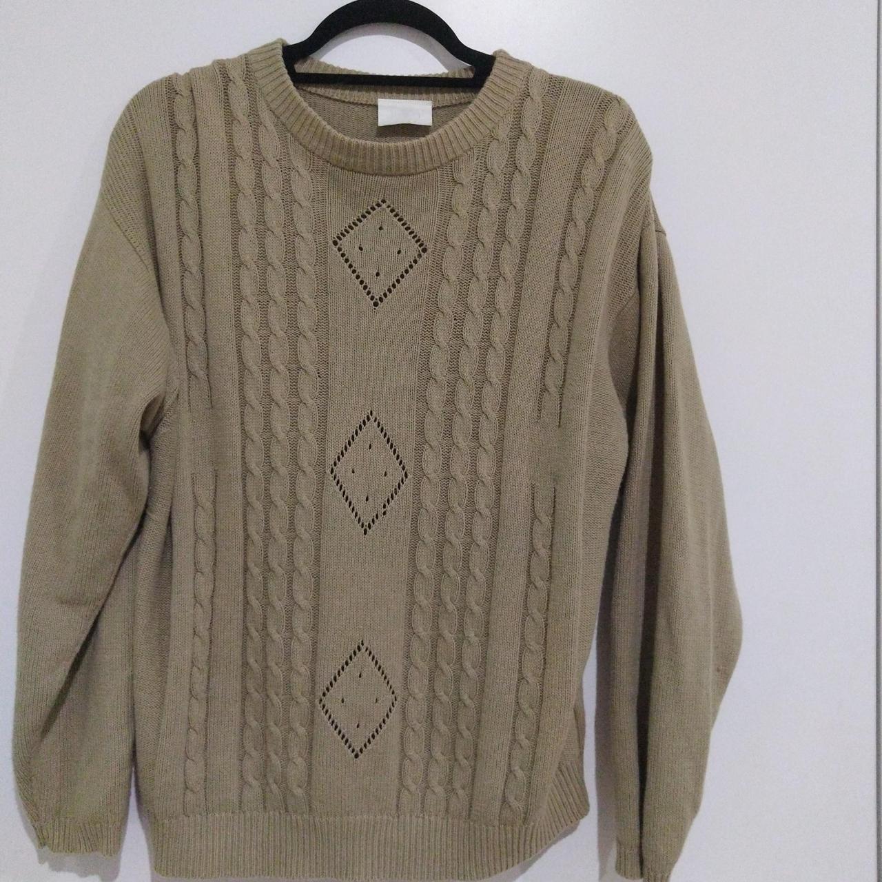 Greige knit sweater #sweater | Depop