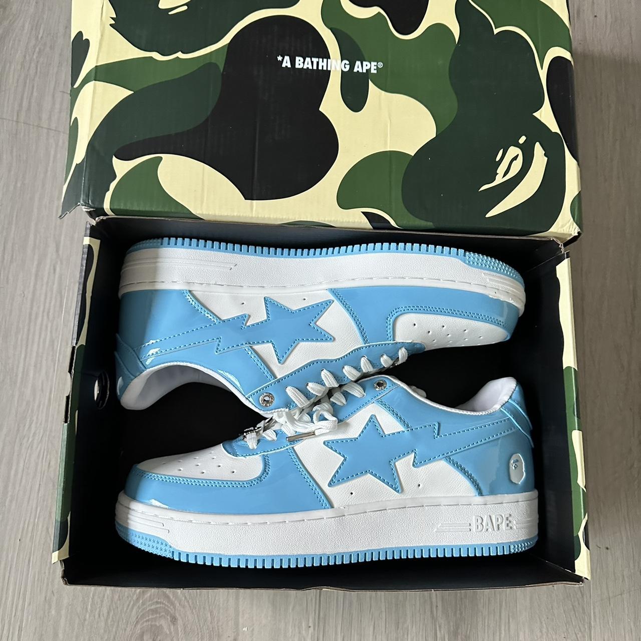Bapestas Blue and white Size 12 US Brand new - Depop