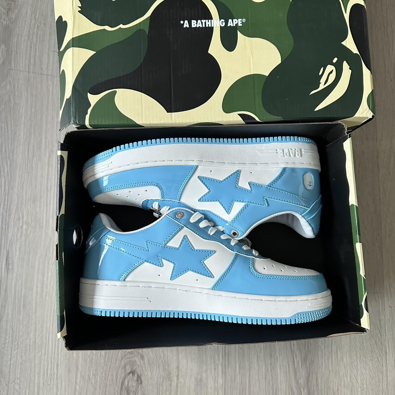 Bapestas Blue and white Size 12 US Brand new - Depop