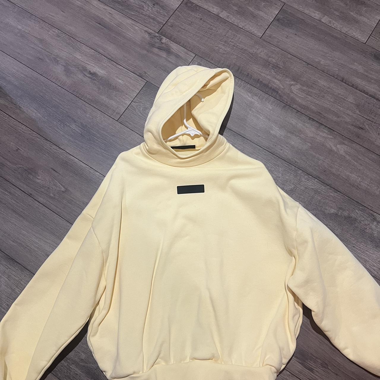essentials hoodie barley worn - Depop