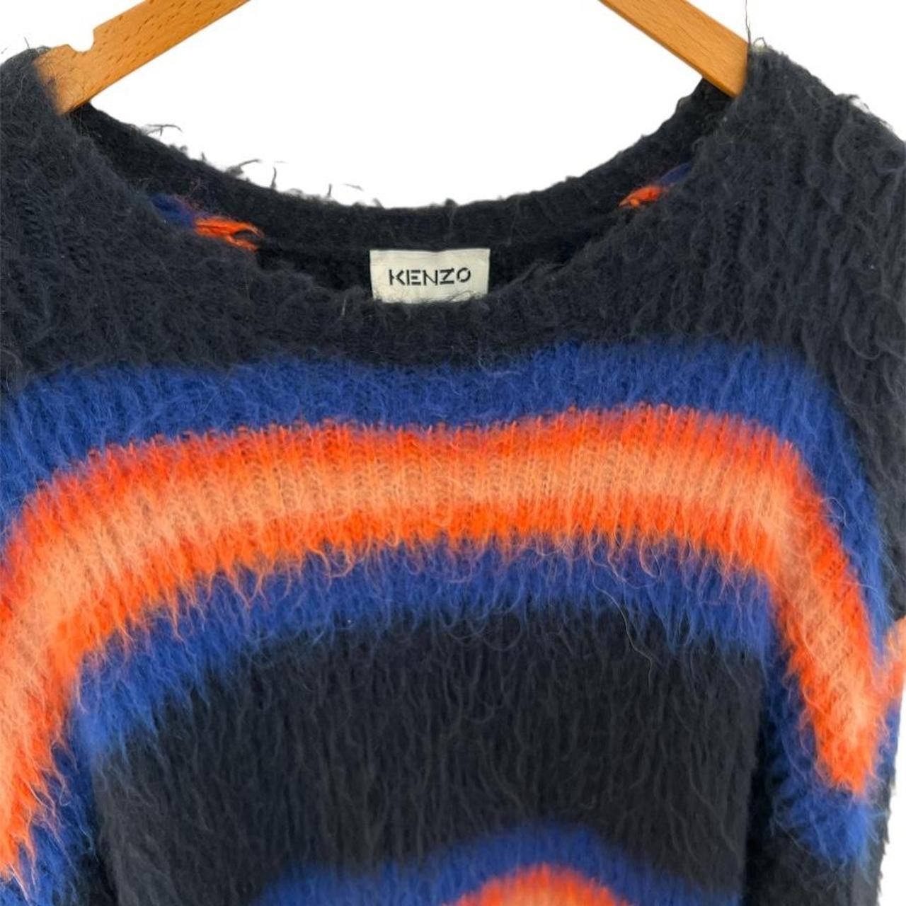 Kenzo Men's Orange and Navy Jumper | Depop