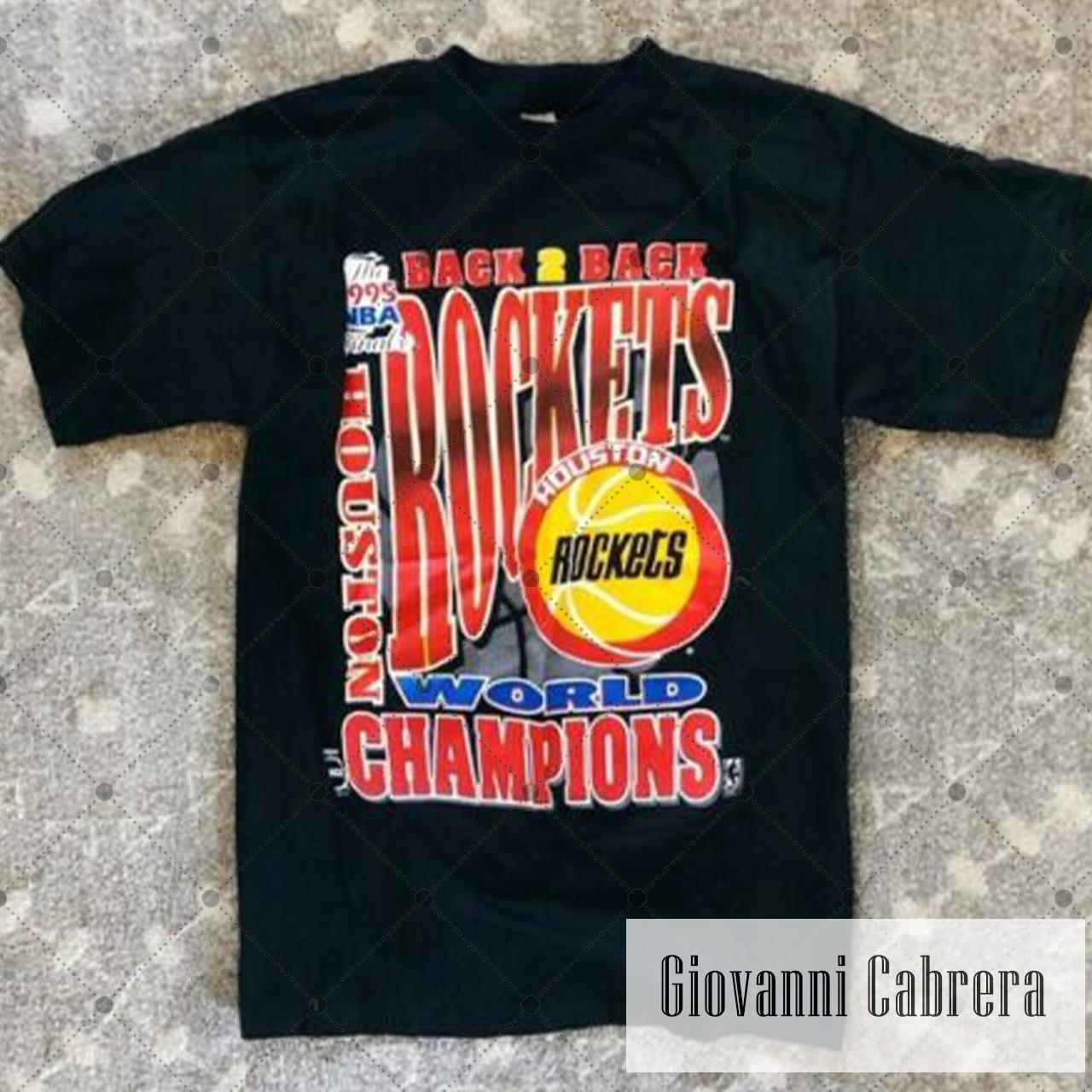 Vintage 1995 NBA Finals Houston Rockets T-Shirt... - Depop