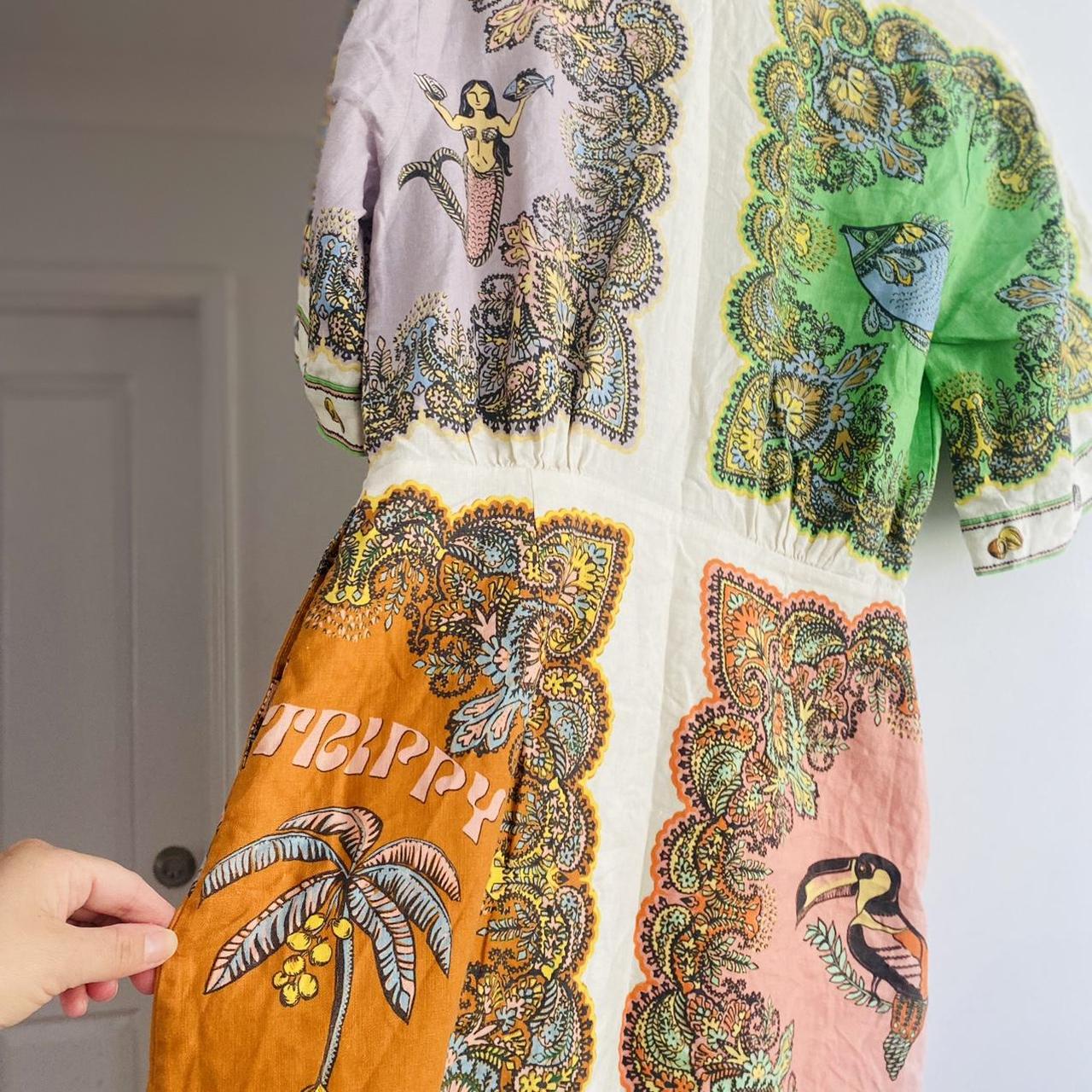 Alemais trippy troppo linen dress size 10 Some... | Depop