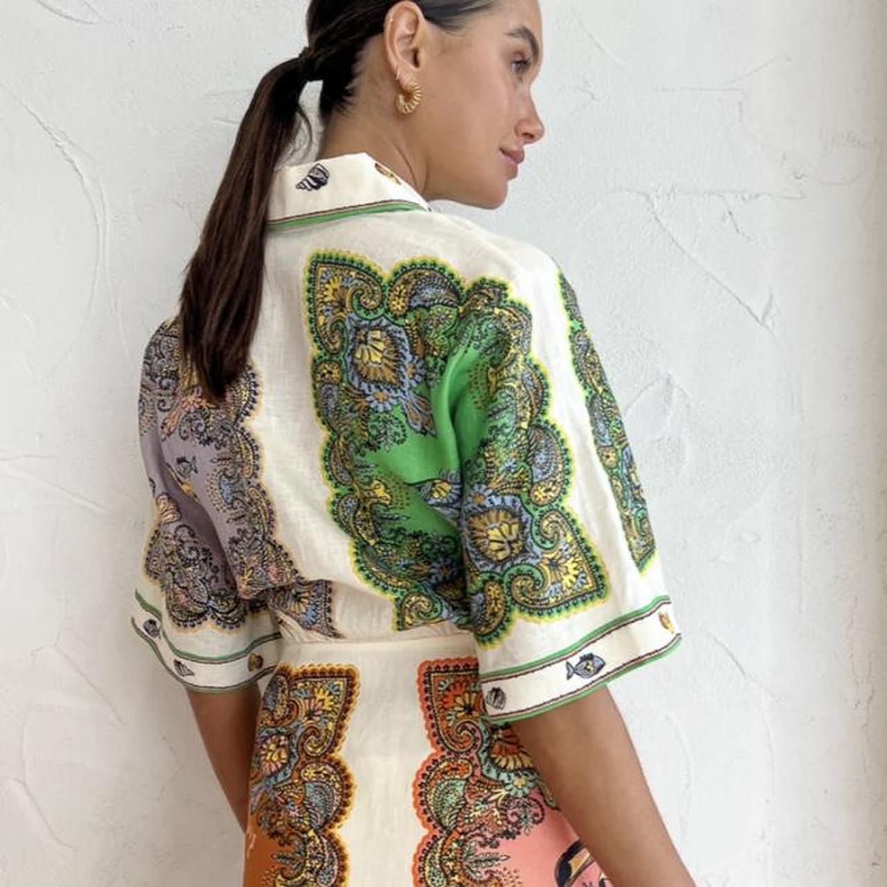 Alemais trippy troppo linen dress size 10 Some... | Depop