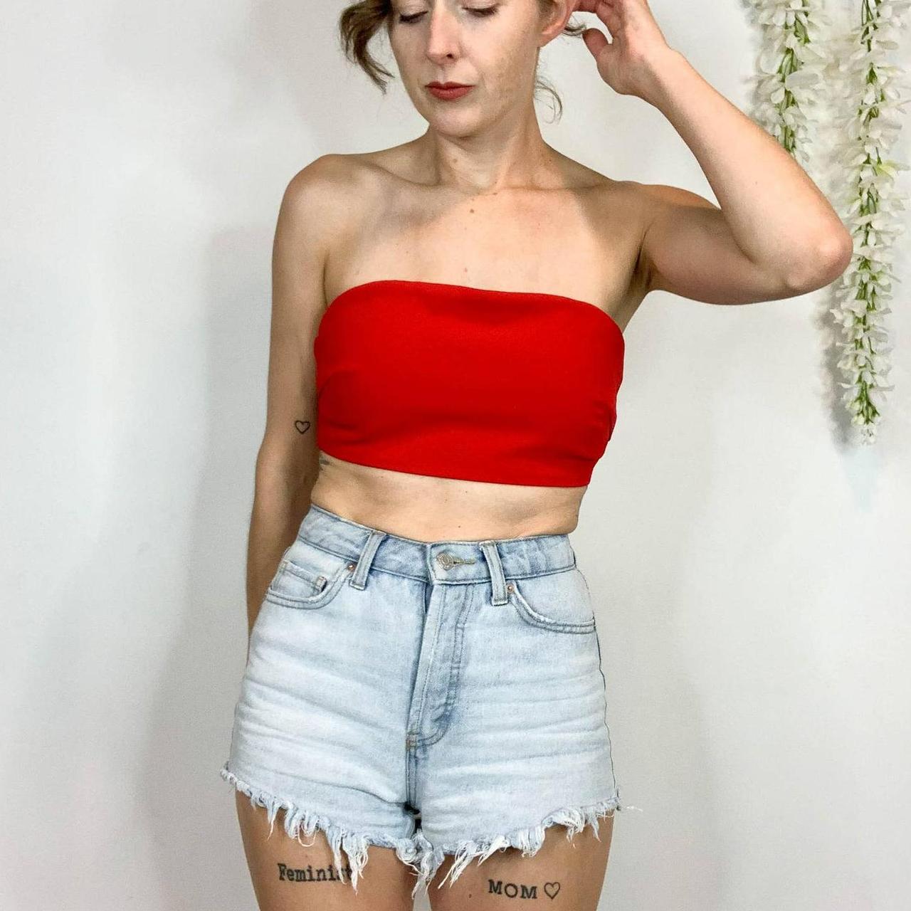 by the way. strapless crop top Low back with exposed... - Depop