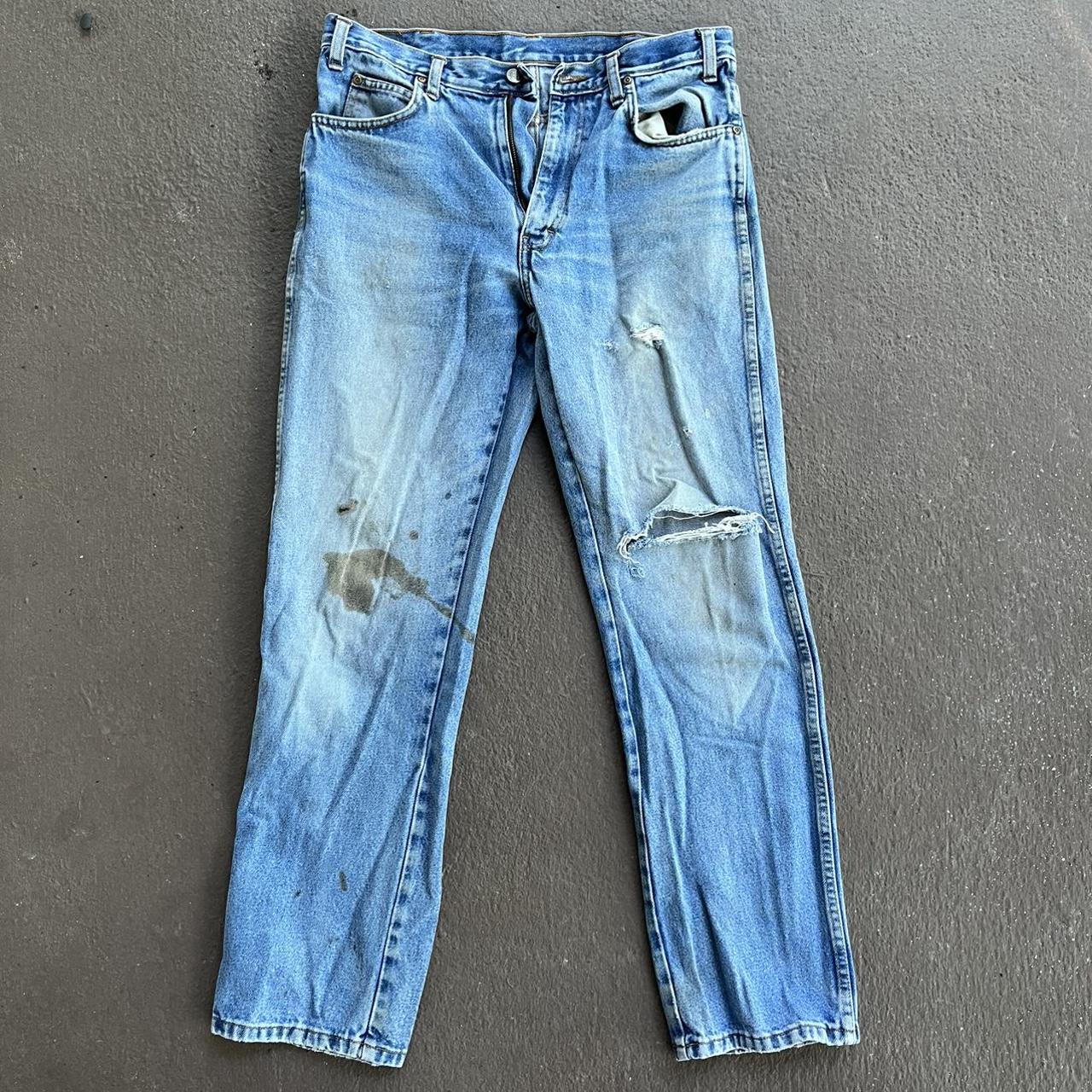Vintage thrashed perfectly distressed dickies jeans... - Depop