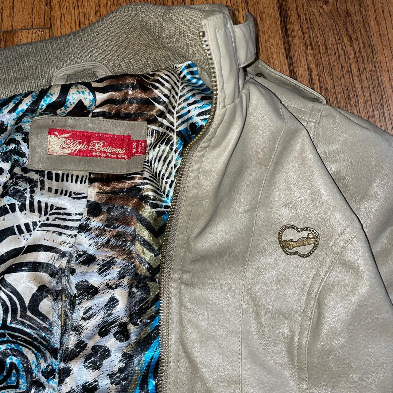 Apple bottom jeans jacket vintage cargo leather... - Depop