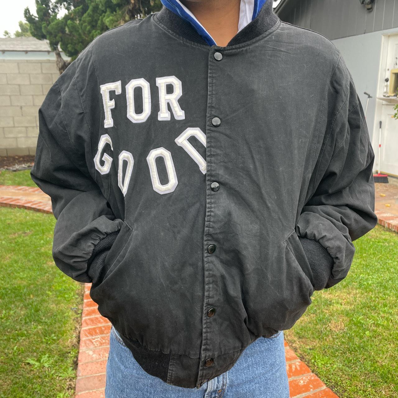 Black bomber jacket with D.A.R.E patch on the... - Depop