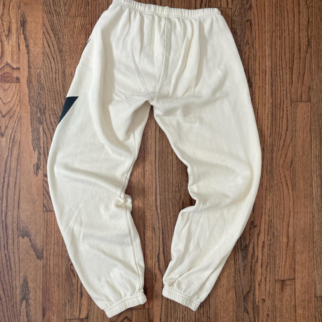 Aviator Nation off white thunderbolt womens joggers... - Depop