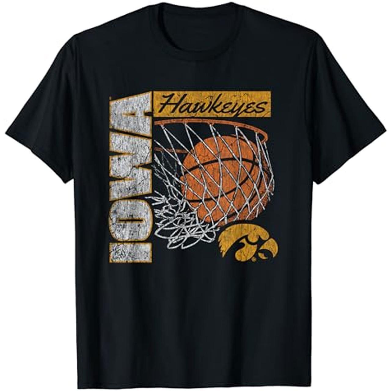 Iowa Hawkeyes Vintage Basketball 90's Black T-Shirt - Depop