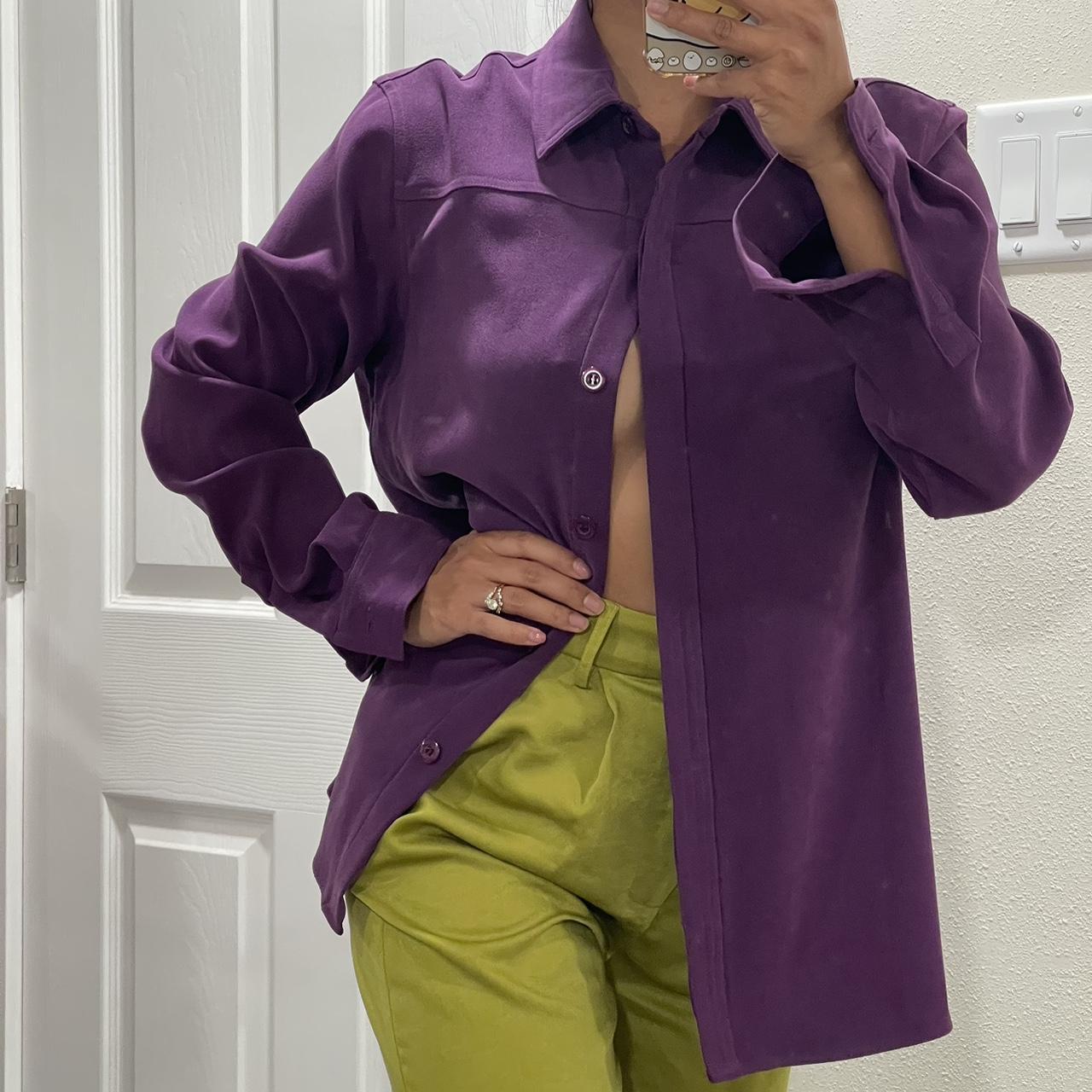 Deep purple button up. Perfect for color blocking. - Depop