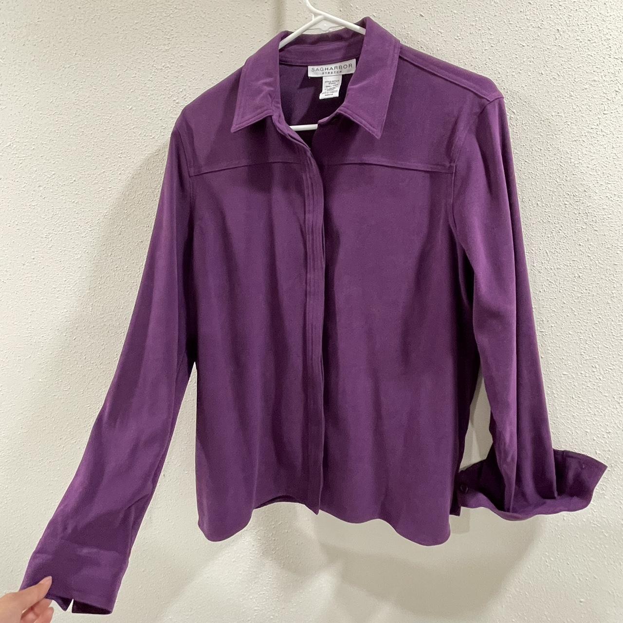 Deep purple button up. Perfect for color blocking. - Depop