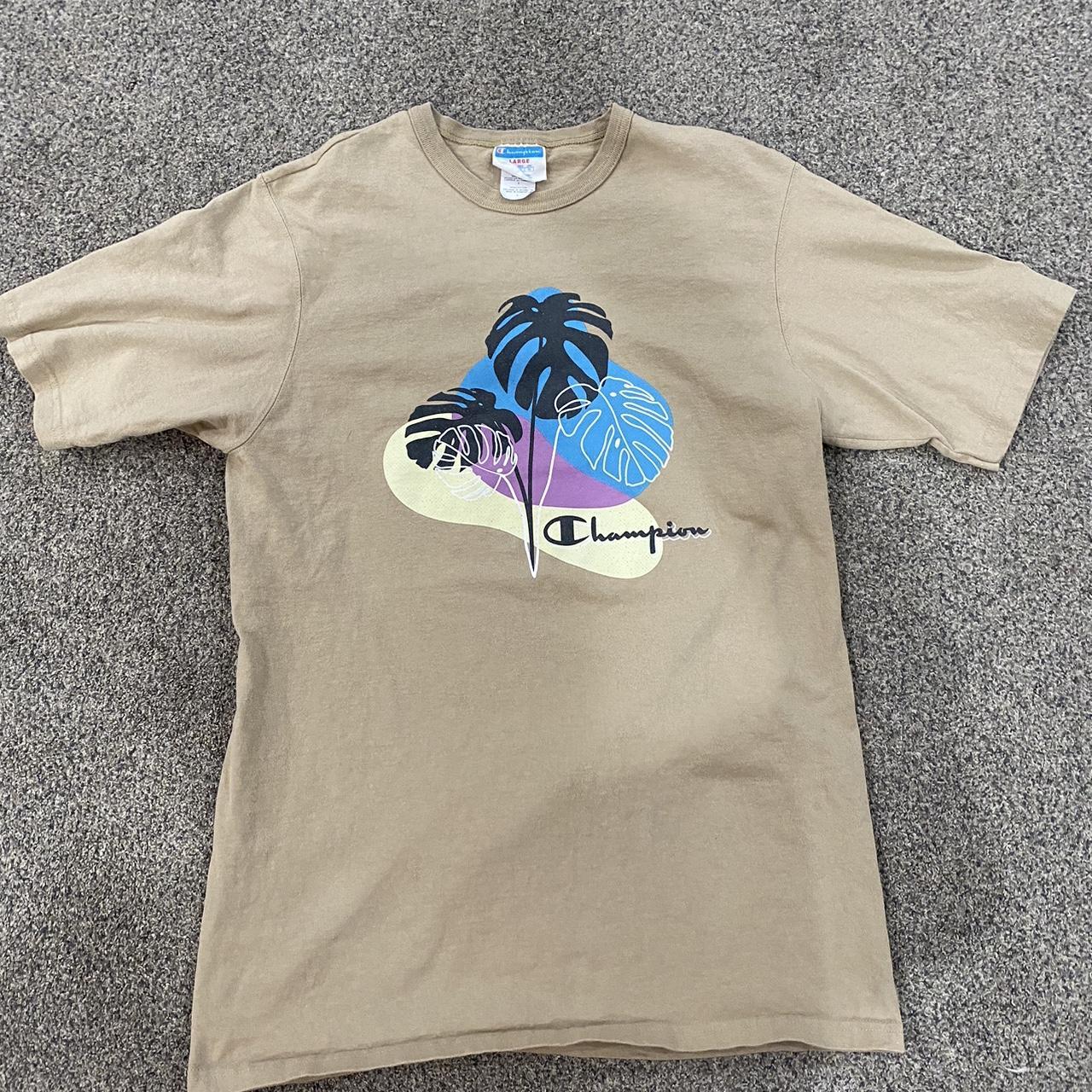 Tan Champion Tee Men’s Size L. Please Review All... - Depop