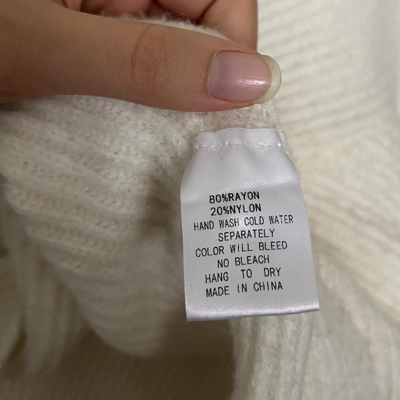 White crossover knit sweater by Rehab Lab Relaxed... | Depop