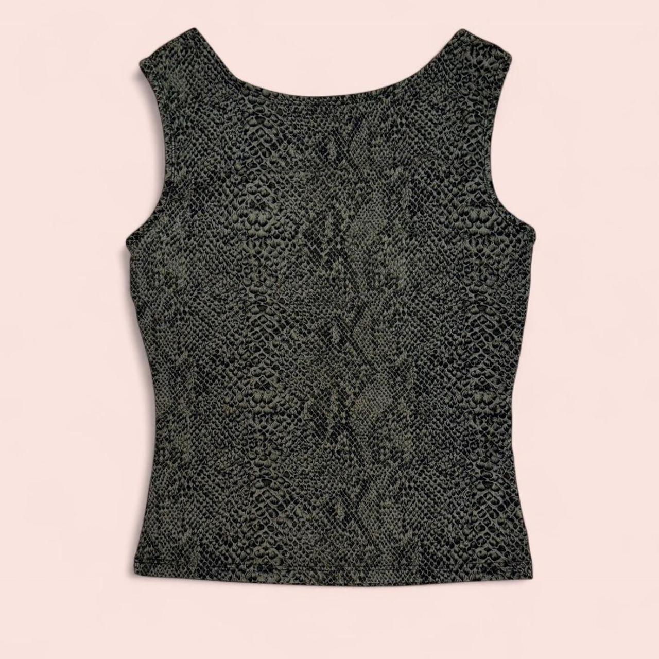 snake skin top with keyhole back #grunge #y2k... | Depop