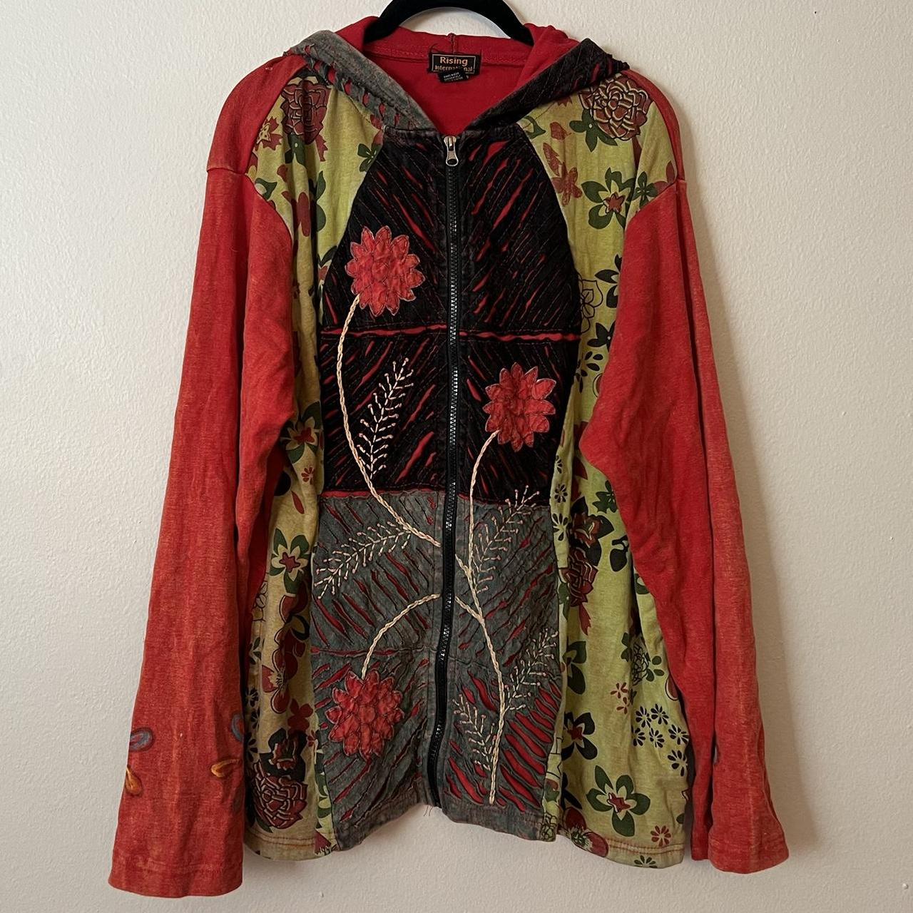 rising international red and green zip up. super... - Depop