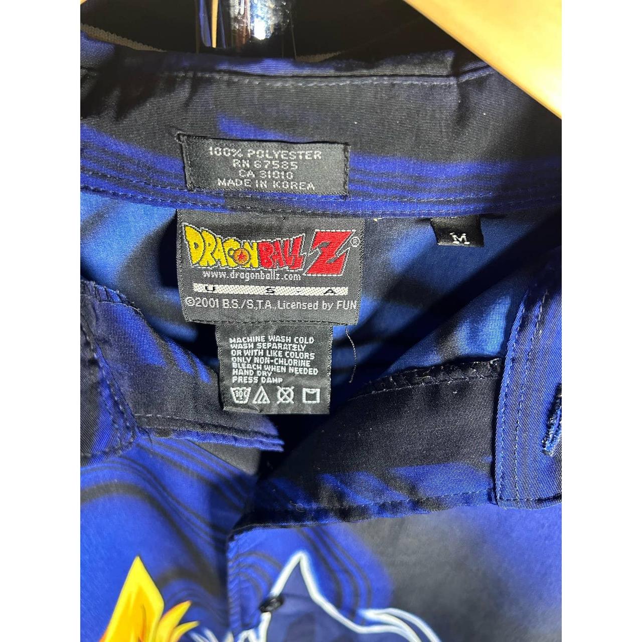 2001 vegeta dbz button up crazy print - Depop