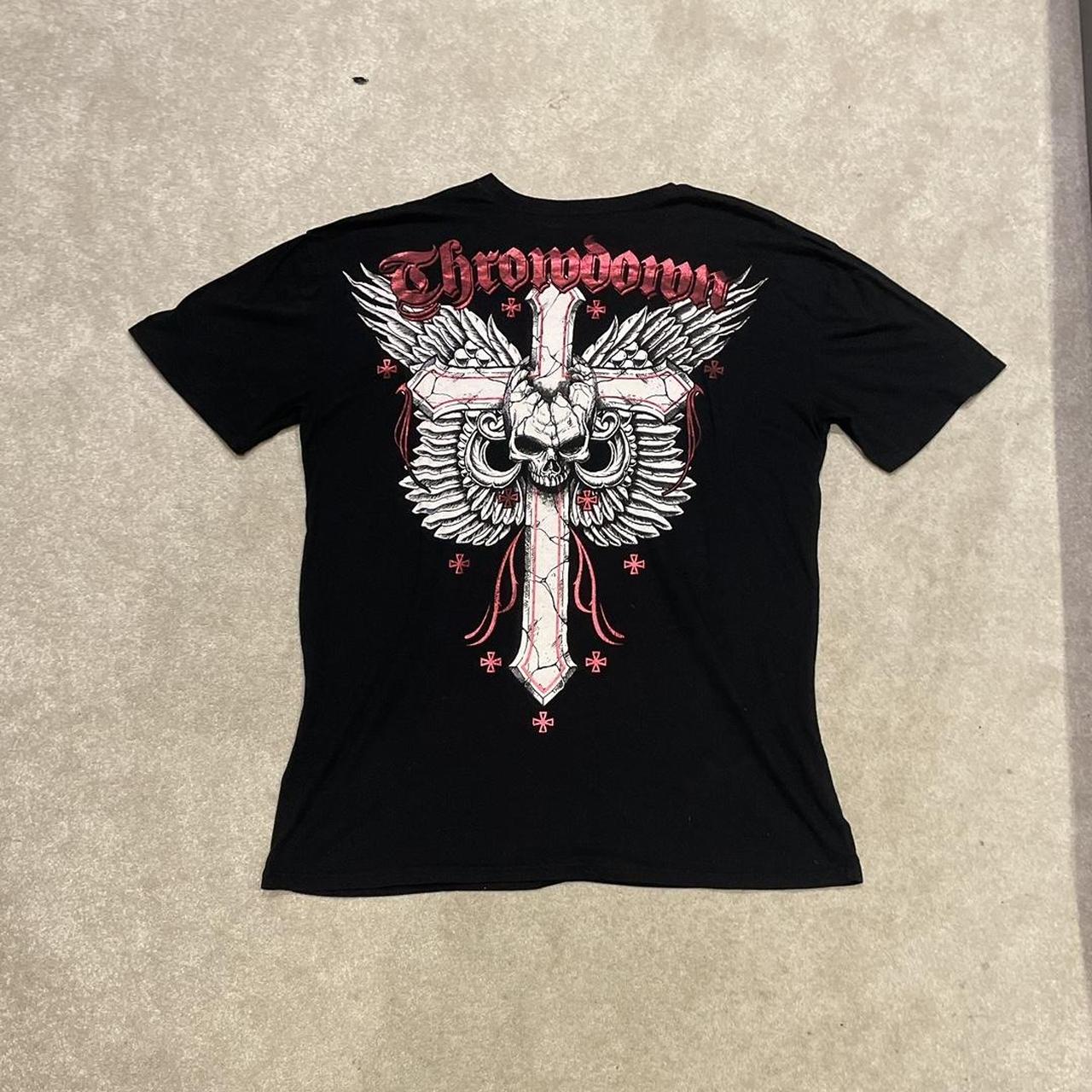 Throwdown Graphic Skull & Wings T-Shirt Super cool... - Depop