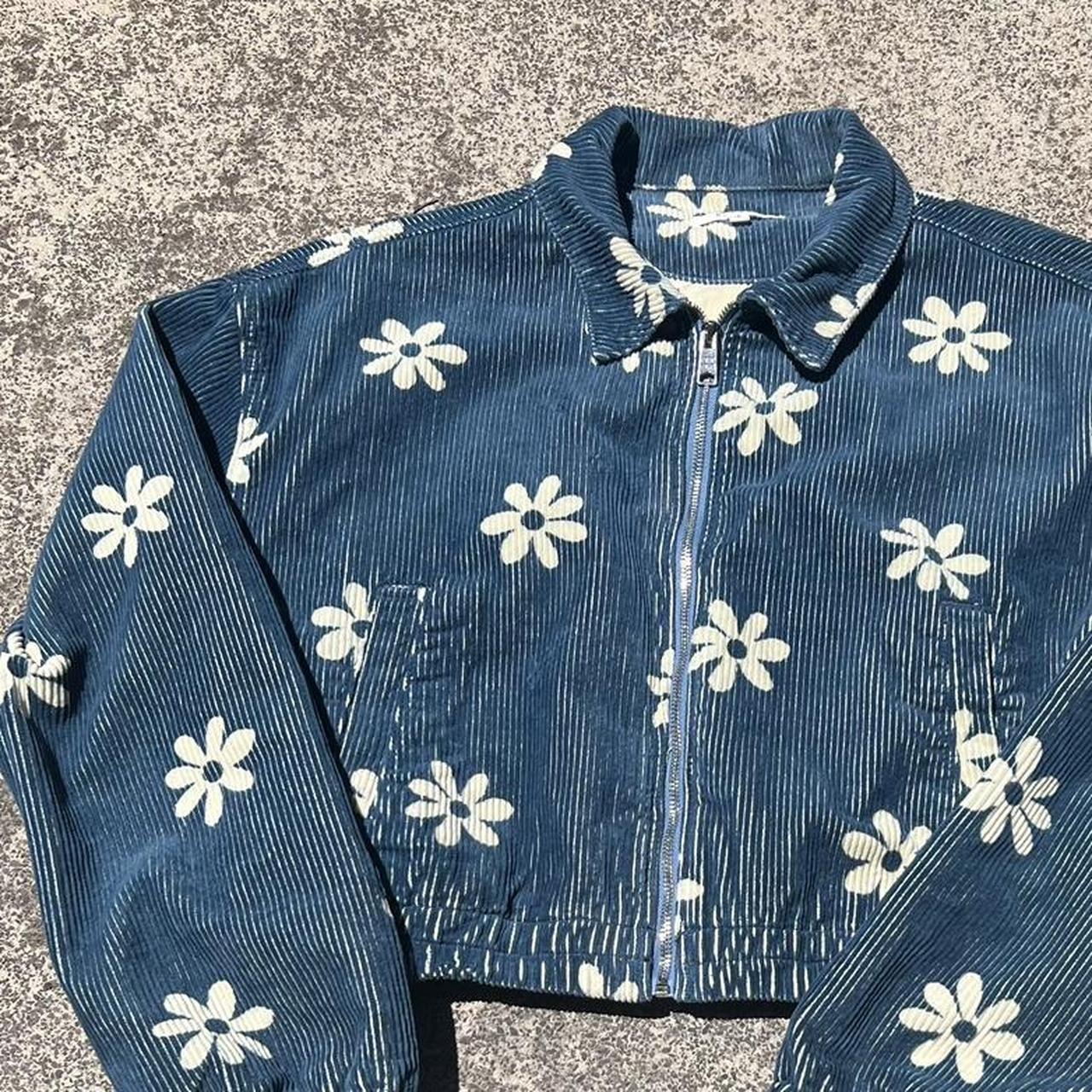 PacSun Women's Blue and Cream Jacket | Depop