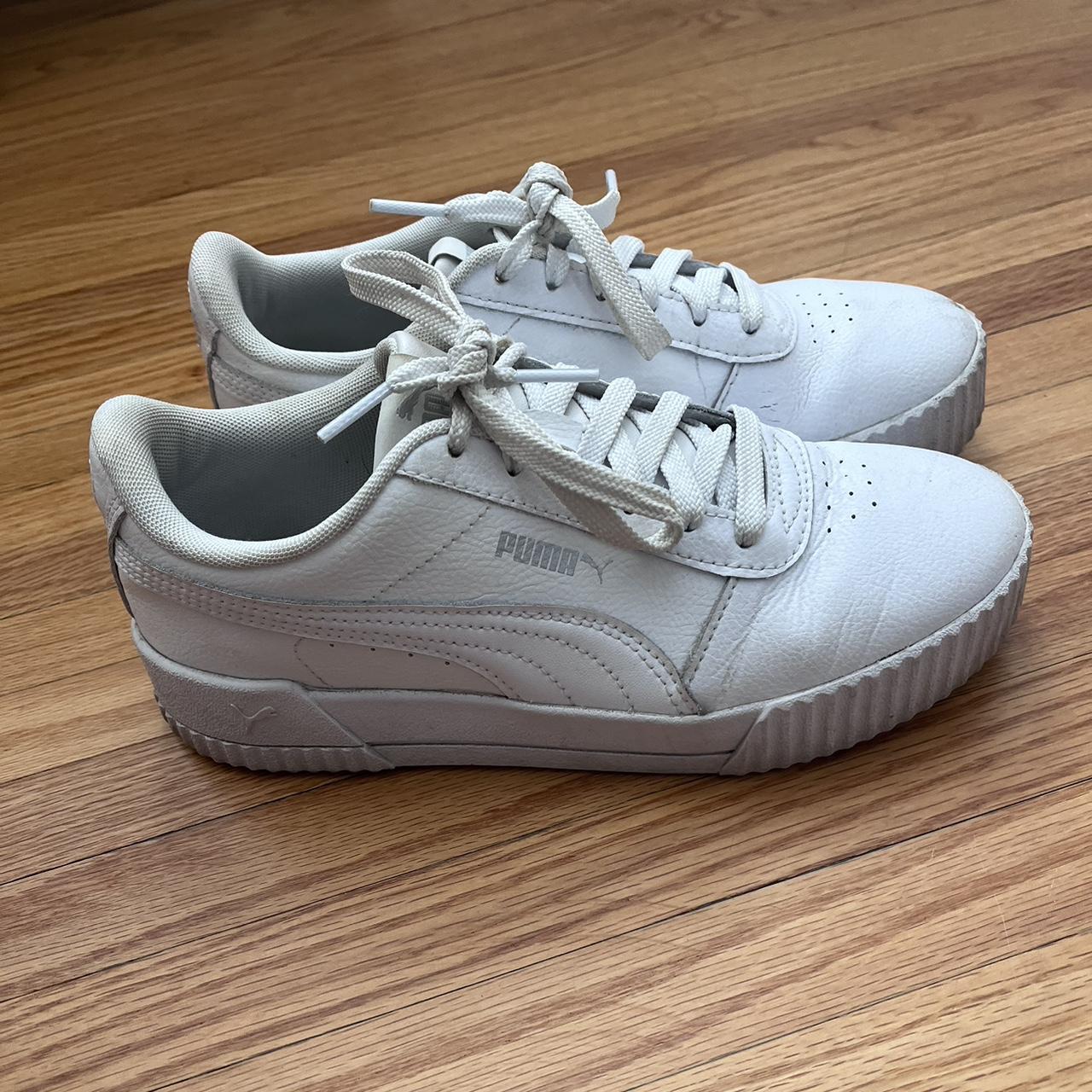 Puma White Shoes Size 7.5 Worn a handful of times - Depop