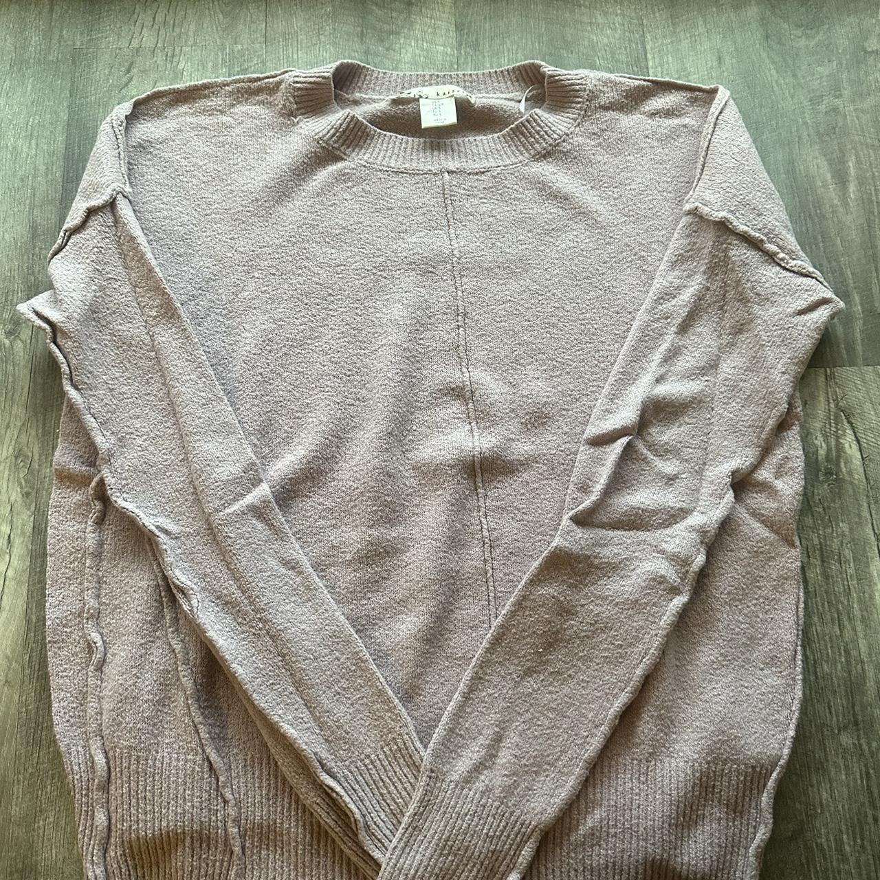 light pink “inside out” sweater. very comfortable... - Depop