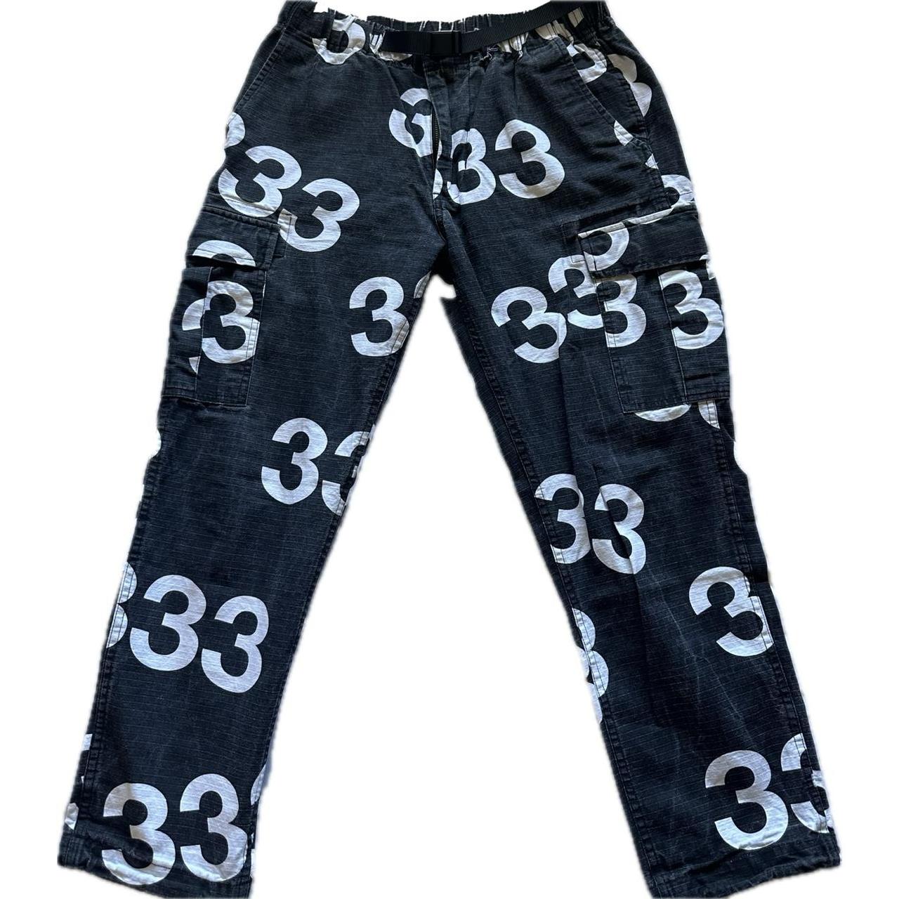 super rare half evil 333 repeating cargo pants.... - Depop