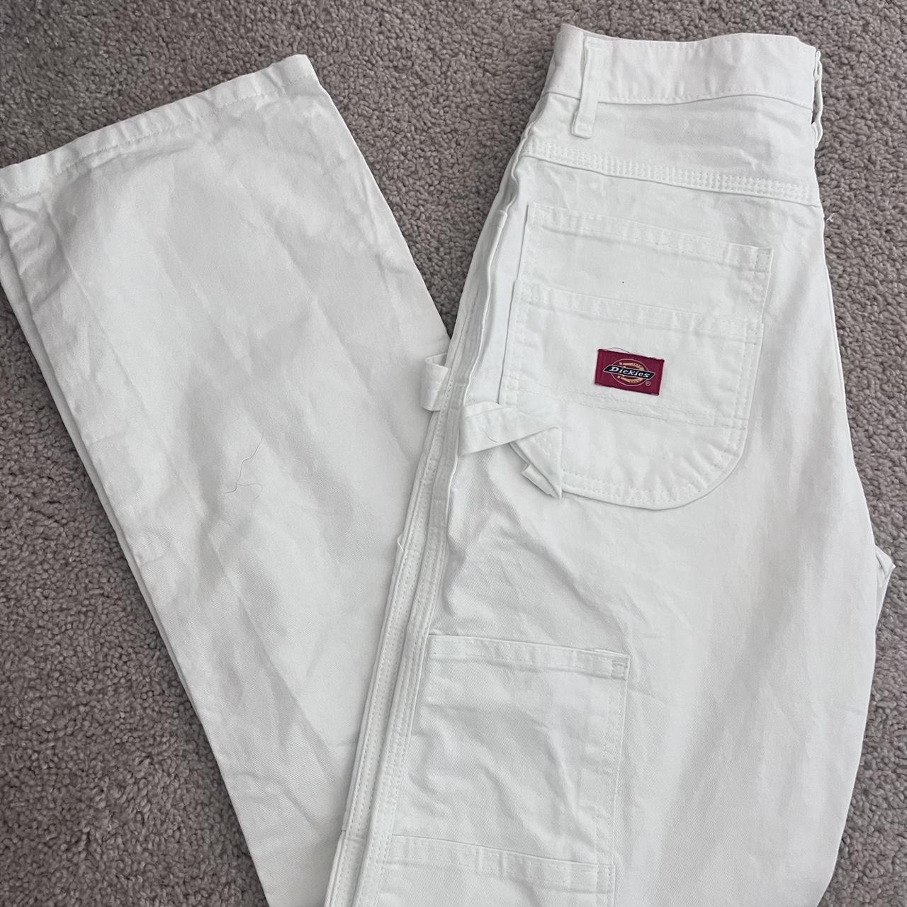 white dickies carpenter pants brand new without... - Depop