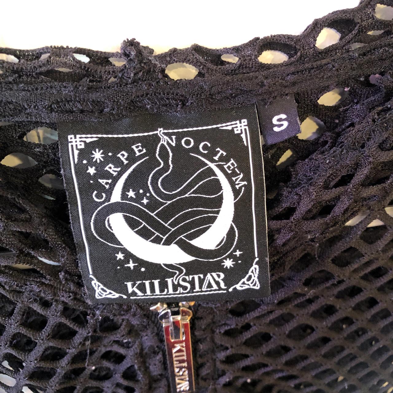 KillStar fishnet cropped hoodie with D-rings The... - Depop