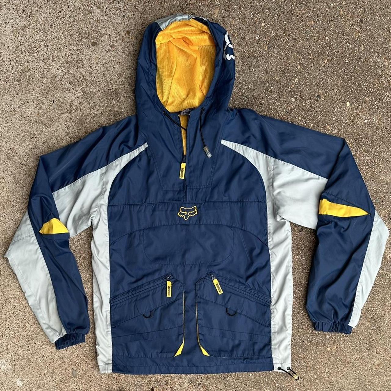•Fox Racing Windbreaker Quarterzip Jacket •Blue,... - Depop