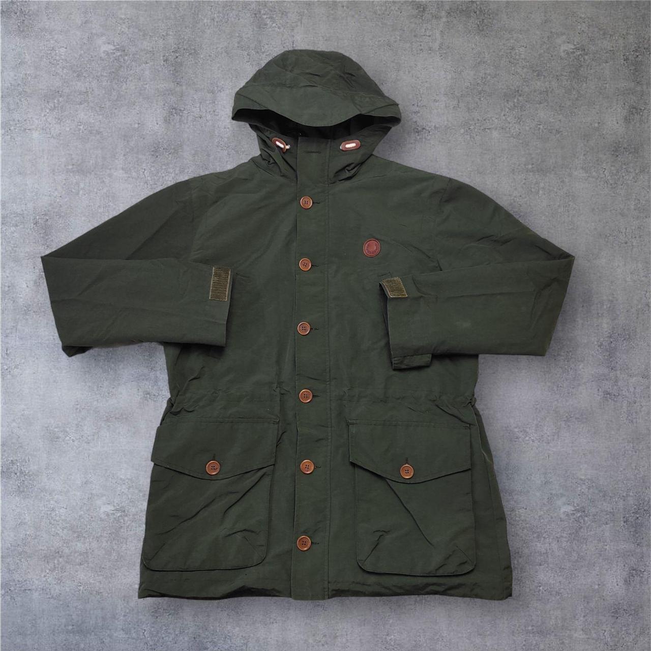 Fred Perry Parka Rain Coat Jacket Green Mens Size... - Depop