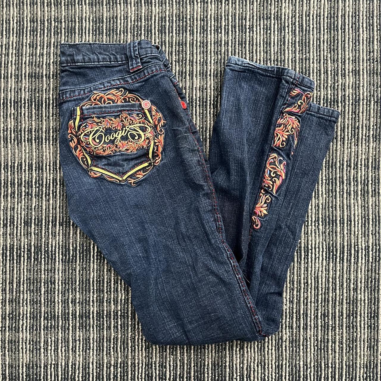 Womens 7/8 Y2K Rare Coogi Brand Embroidered Trippy... - Depop