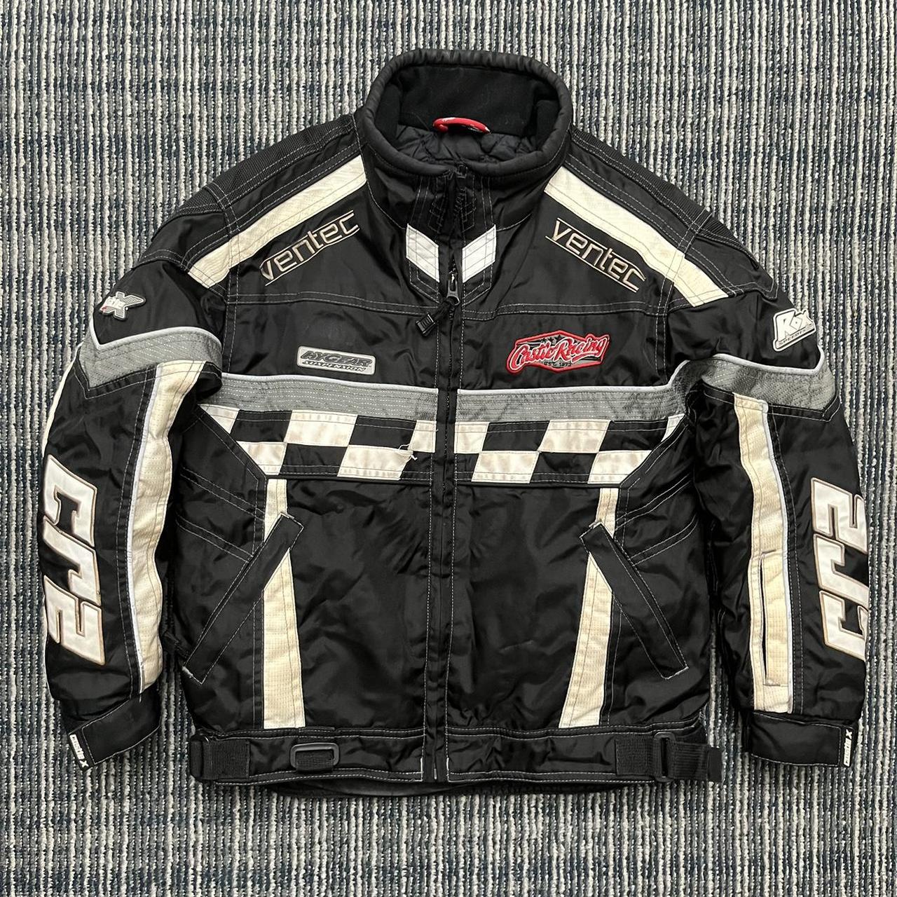 Vintage Castle X Insulated Full Zip Checkered Racing... - Depop