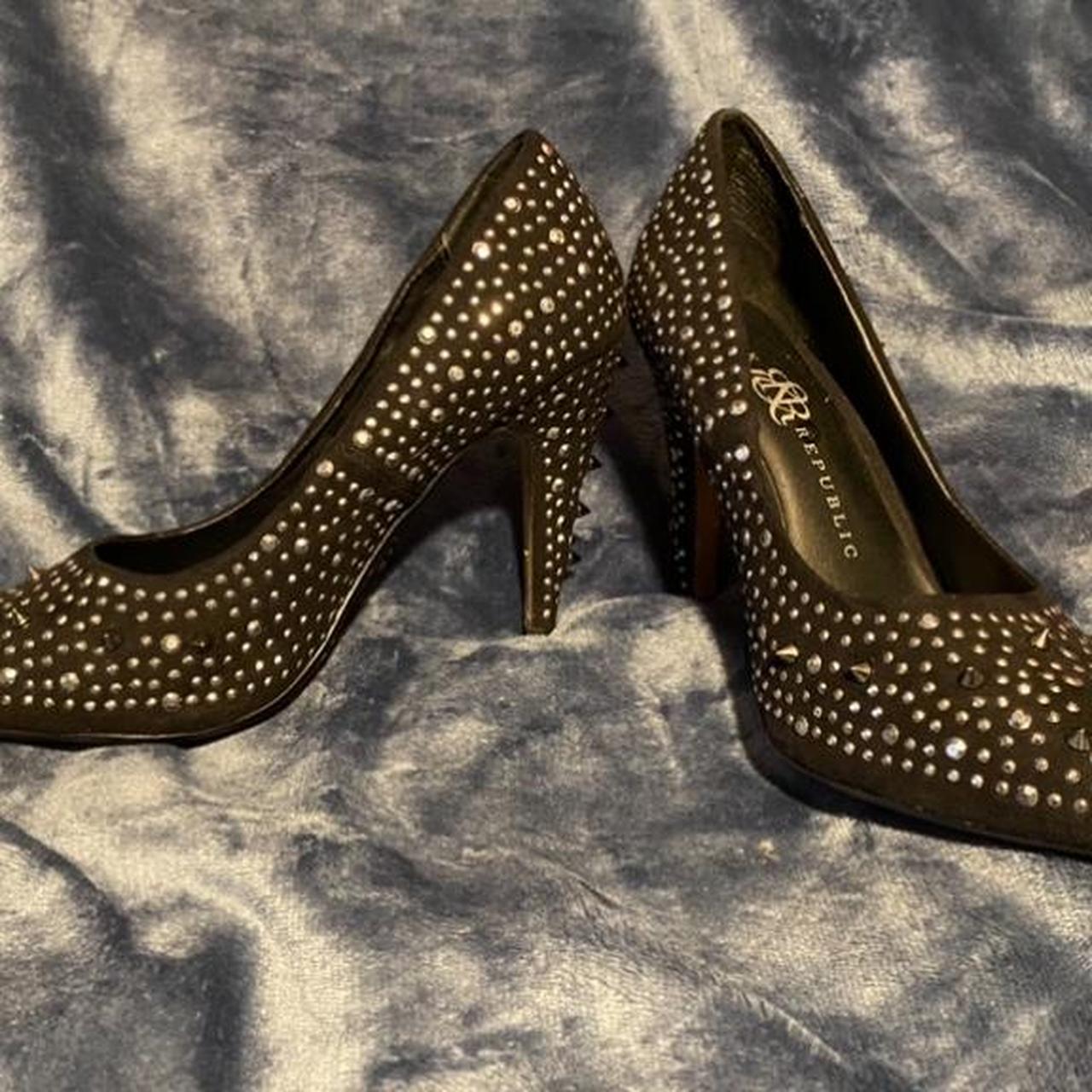 Black and silver studded heels with spikes. Never... | Depop