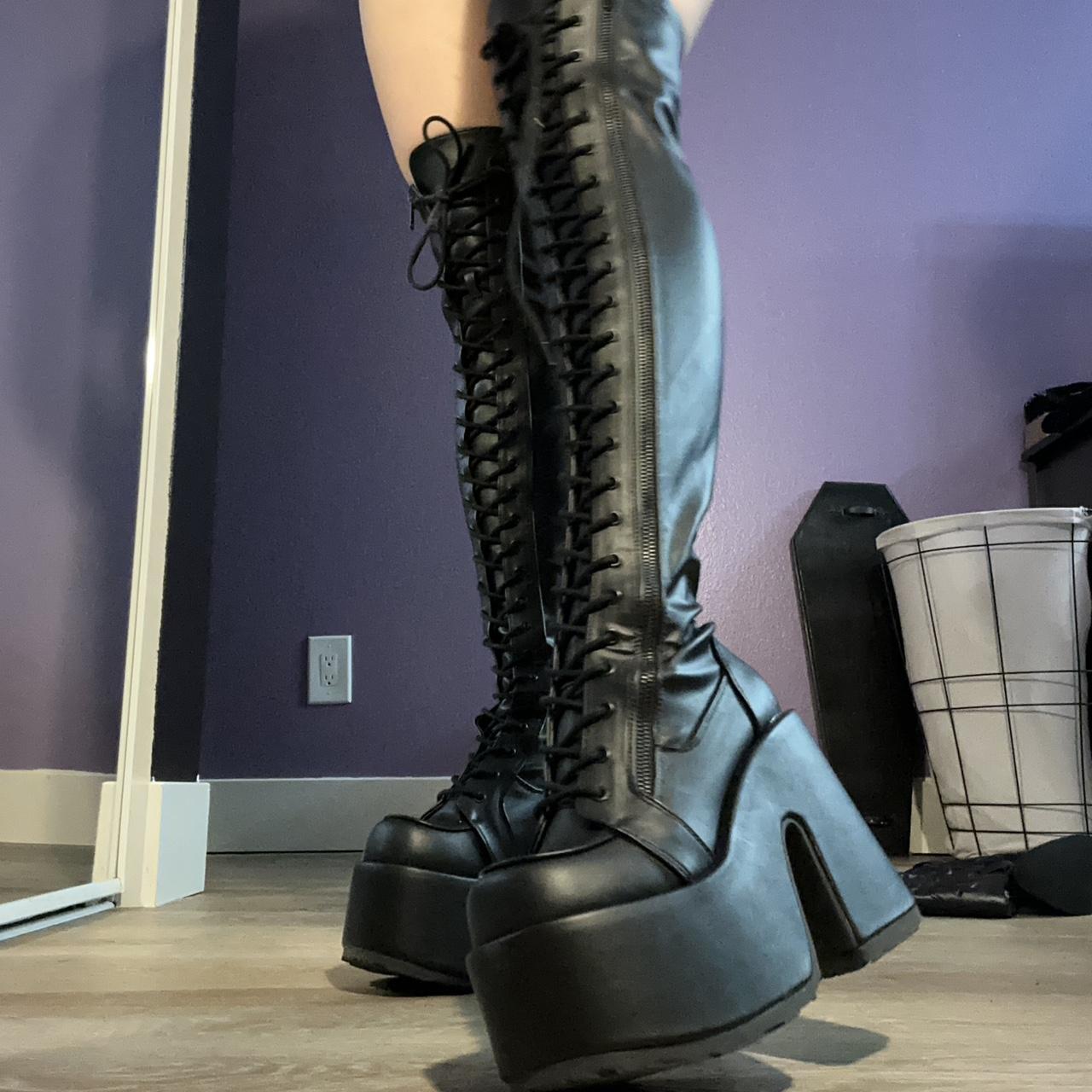 Over the knee demonia, brand new only tried on but... - Depop