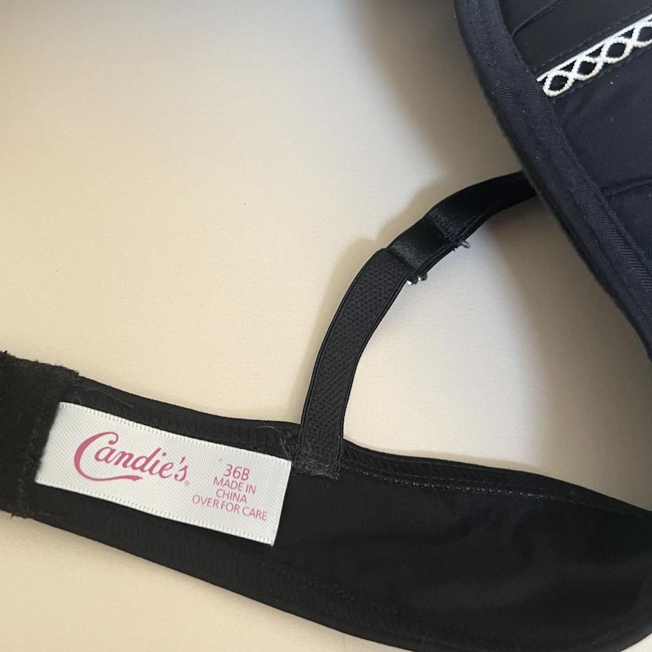 Candie's Women's White and Black Bra | Depop