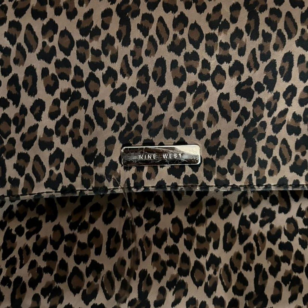 Nine West Leopard print shoulder bag with silver... - Depop