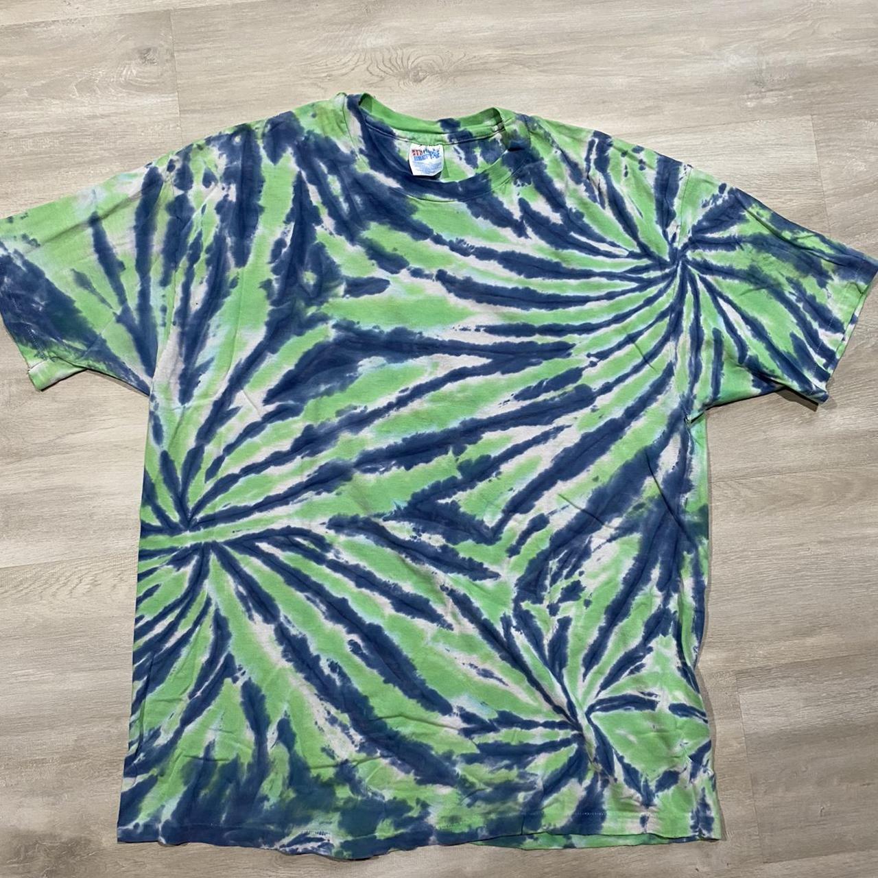 90s 80s Tie Dye Blank T Shirt Single Stitch Size... - Depop