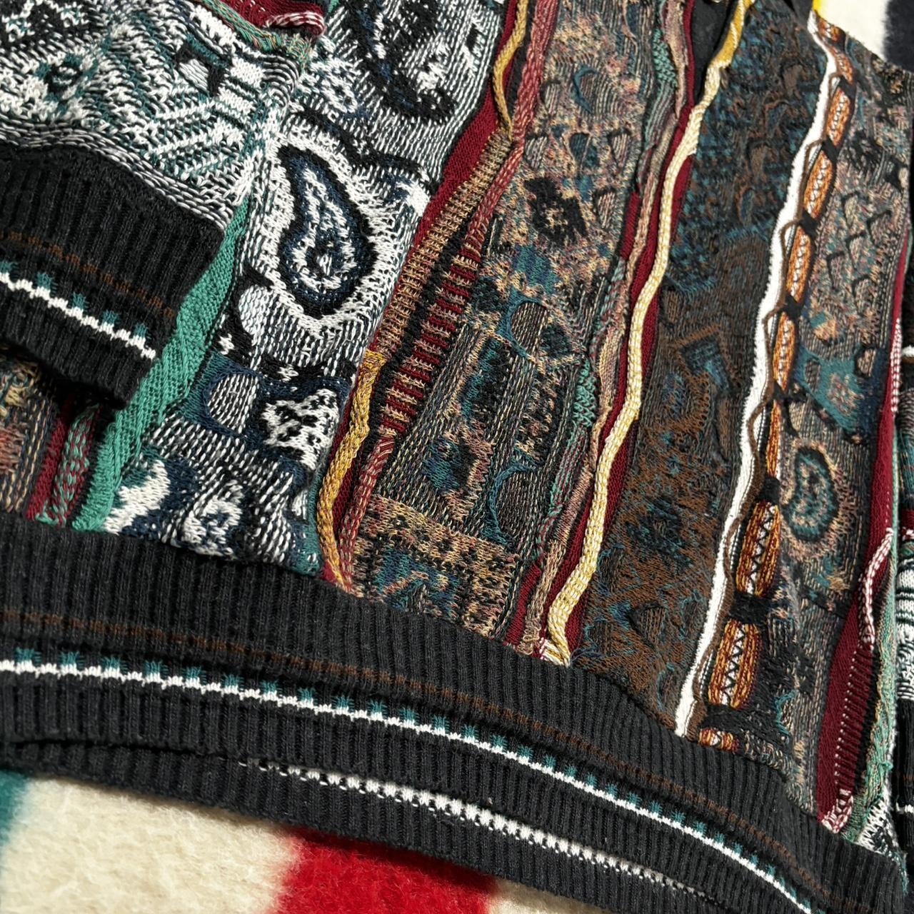 Vtg coogie style multi color sweater patchwork coogi... - Depop