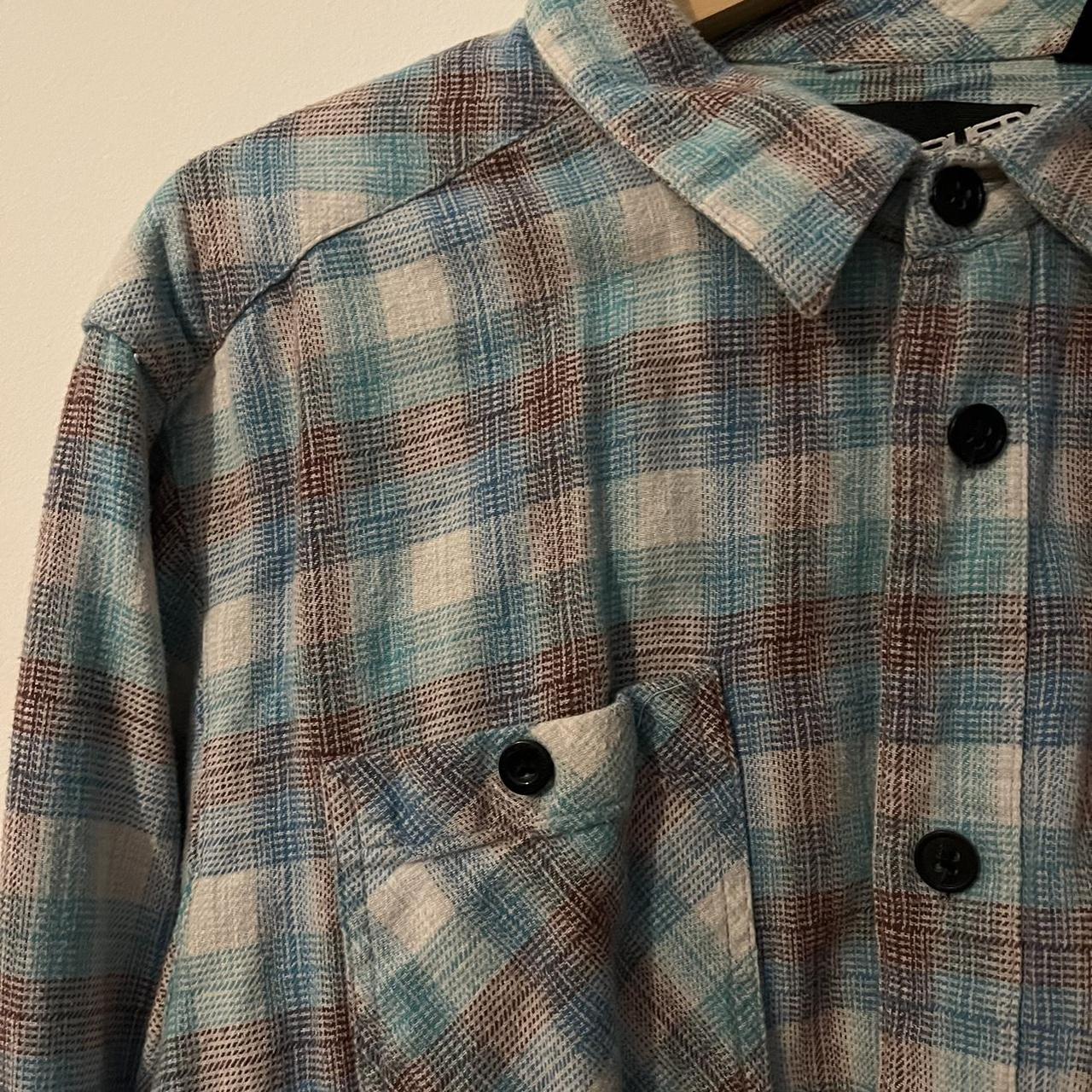Light Blue Checked Tartan Cropped Shirt Super Depop light-blue-checked-tartan-cropped-shirt-super-depop