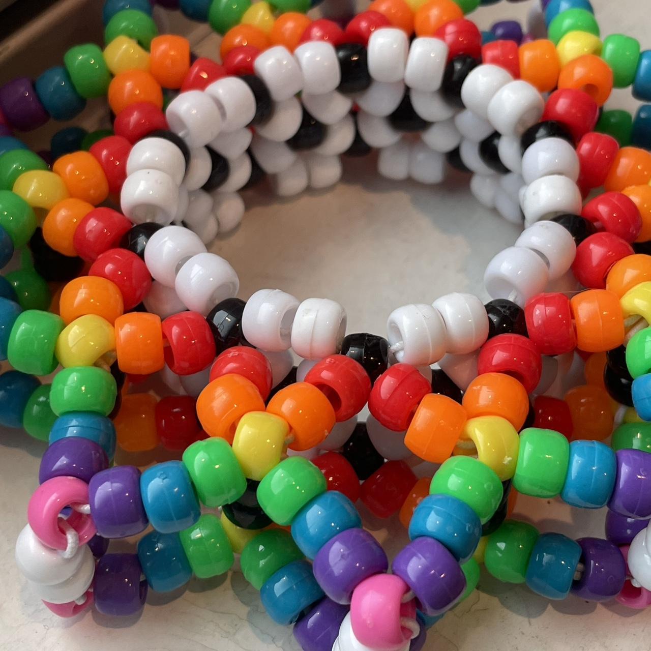 Rainbow kandi carousel cuff 1 X high with two outer... | Depop