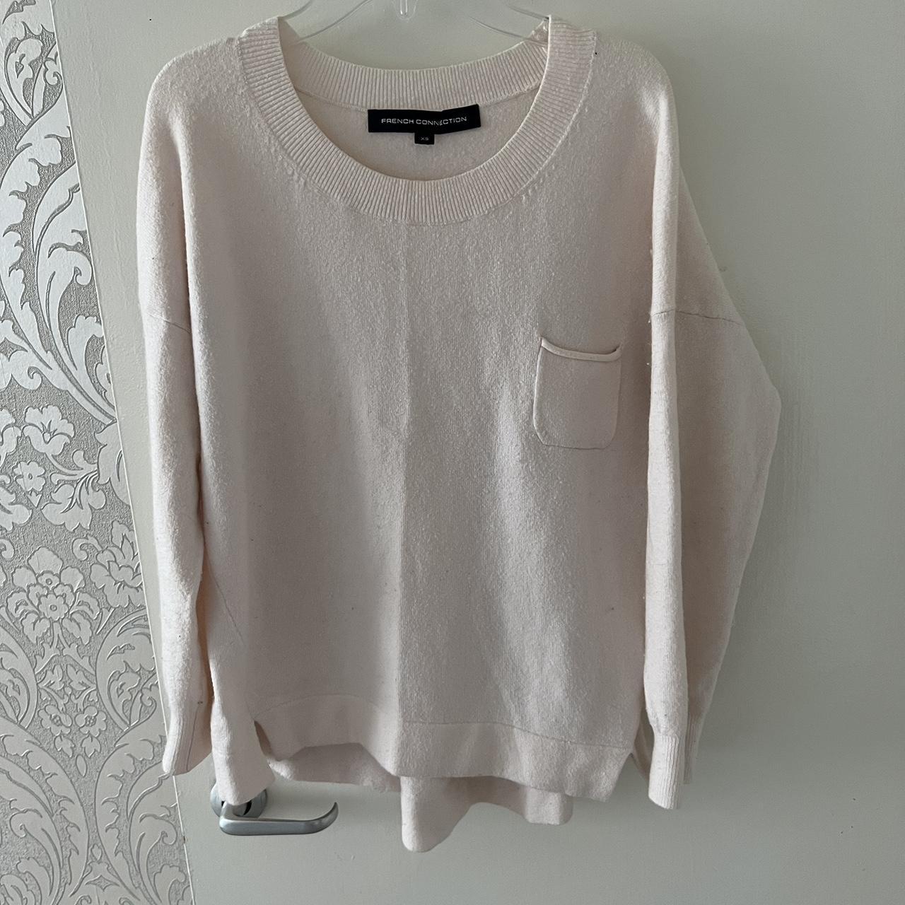 French Connection Women's Cream Jumper | Depop