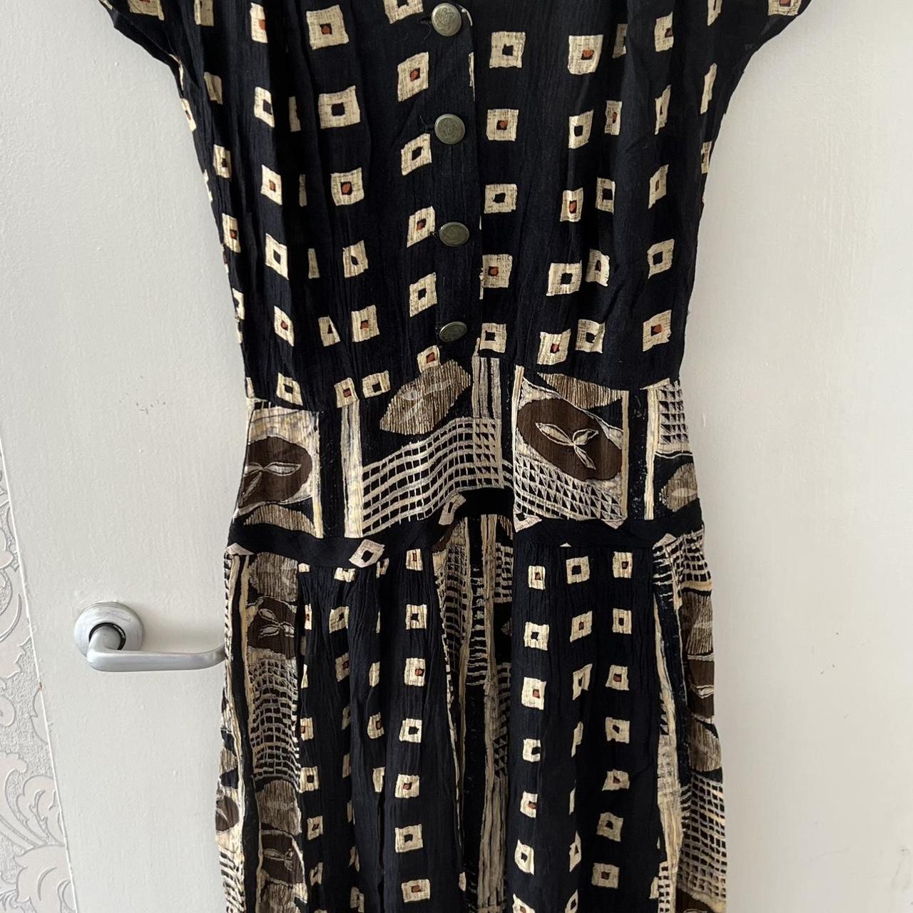 Vintage Rabbit Designs Abstract Floral Dress Size... - Depop