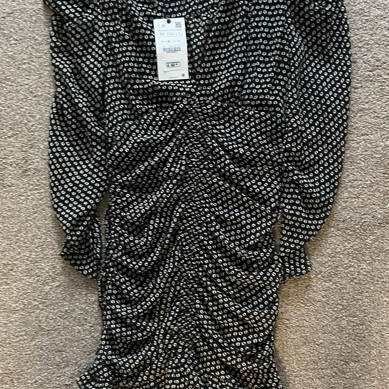 Zara Ruffle Puff Sleeve Mini Dress Size Medium Hi... - Depop