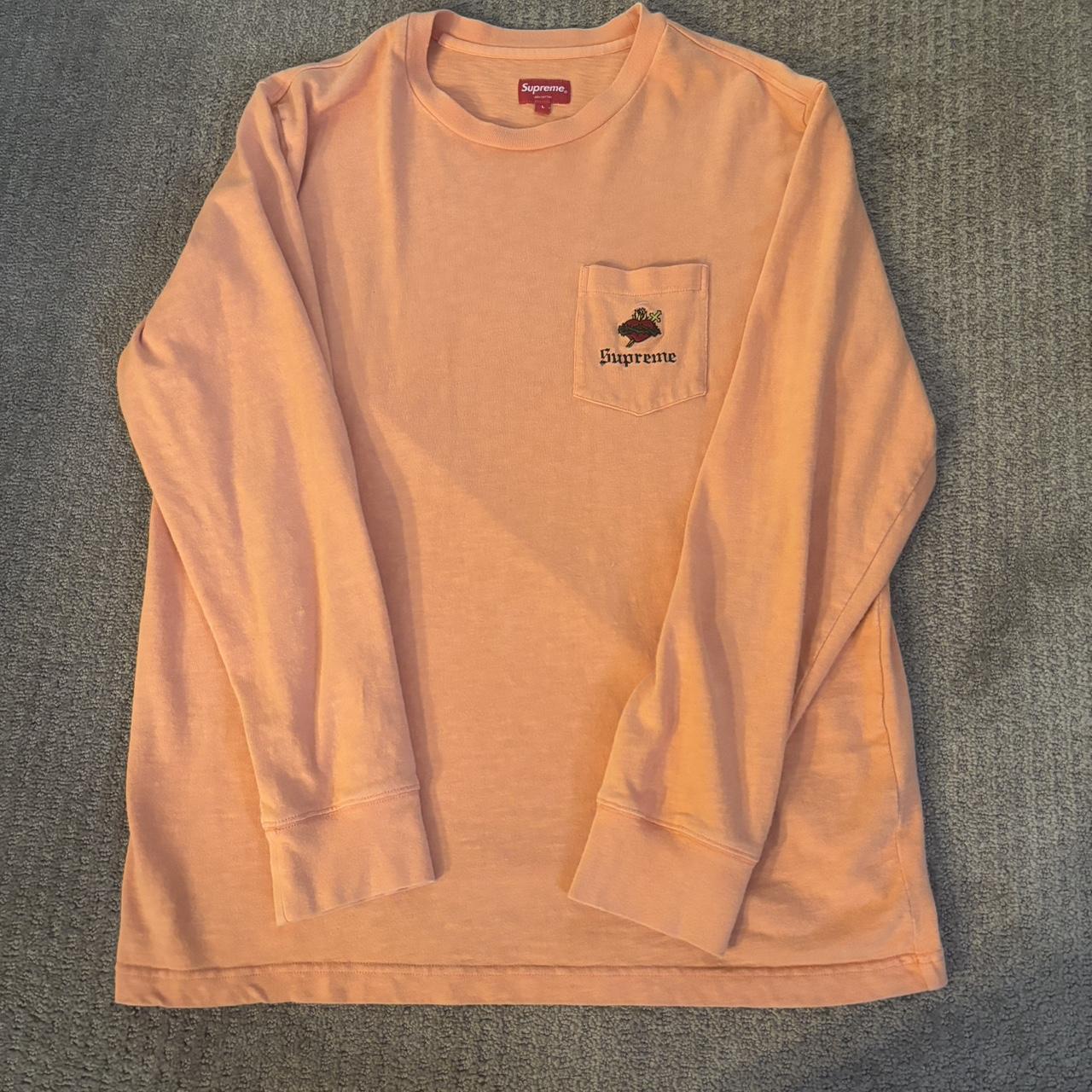 Orange supreme long sleeve - Depop