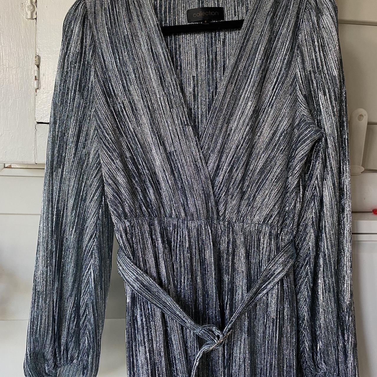 Myer Collection: metallic plisse belted maxi dress... - Depop