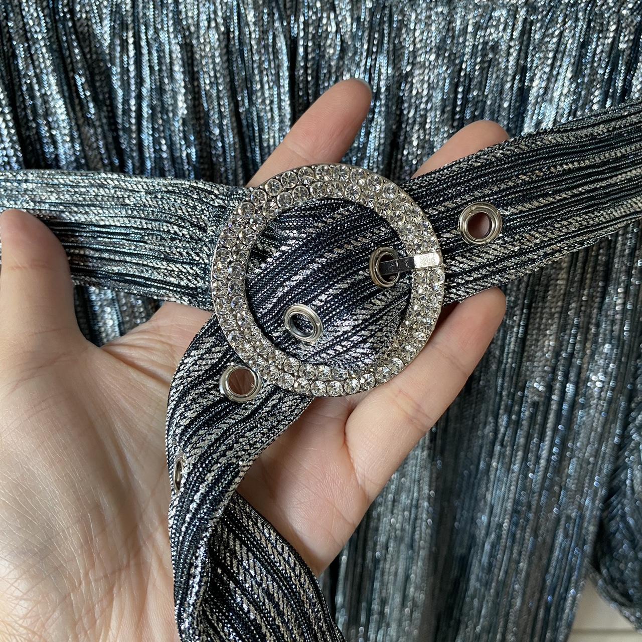 Myer Collection: metallic plisse belted maxi dress... - Depop