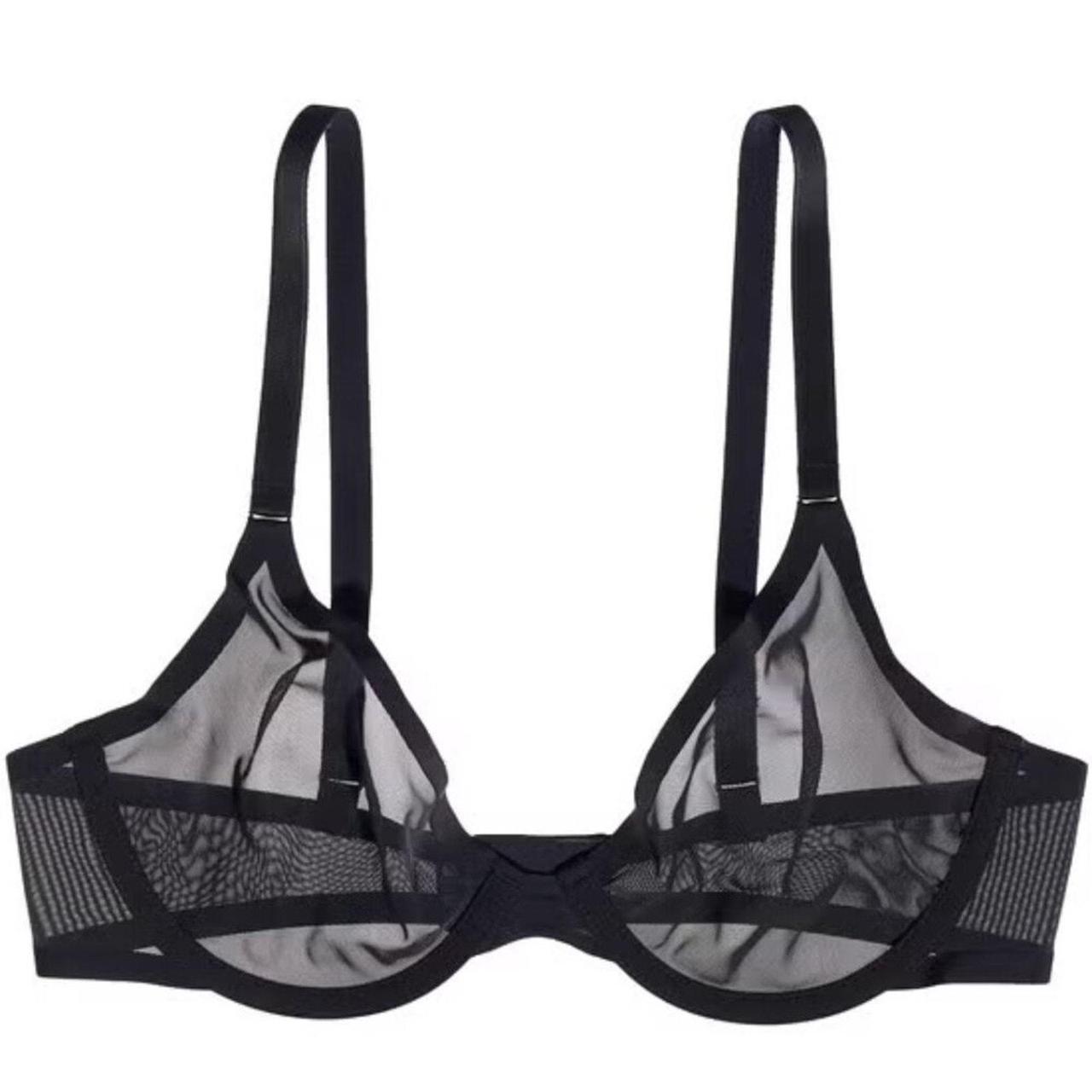 CUUP The Plunge Bra in Black Mesh, Size 36E NEW w/o... | Depop