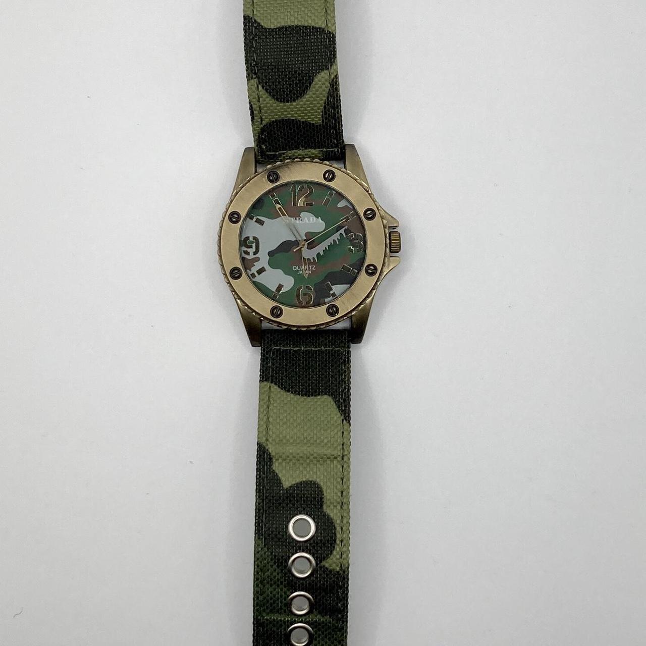 Gold Strada watch with camo wristband. This men’s... - Depop
