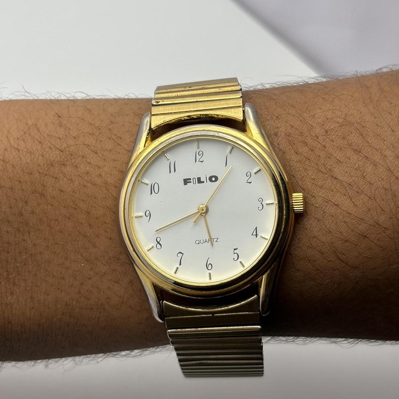 Gold men’s Folio watch. Fully functional with brand... - Depop